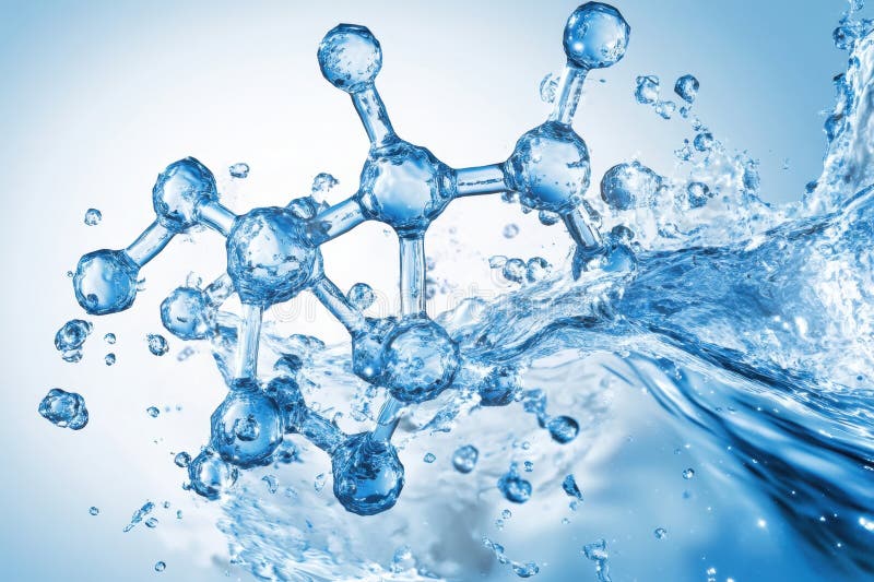 Water Molecule Splash: Dynamic Fluid Motion and Molecular Structure ...