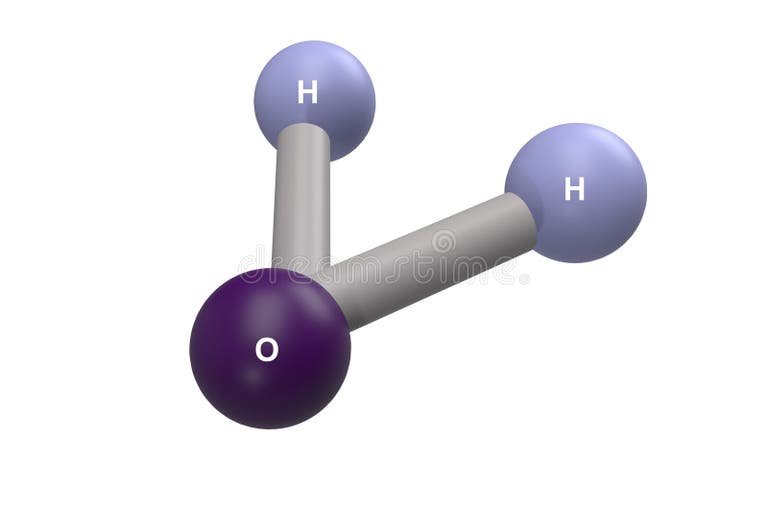 Water Molecule H2O 3D Illustration Stock Illustration - Illustration of ...