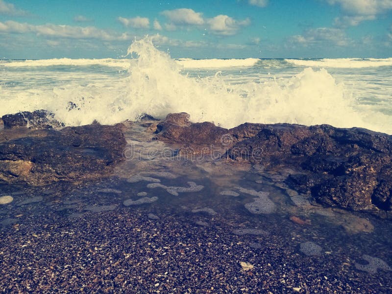 Water is More Powerful Than Rock Stock Image - Image of summer, nature ...