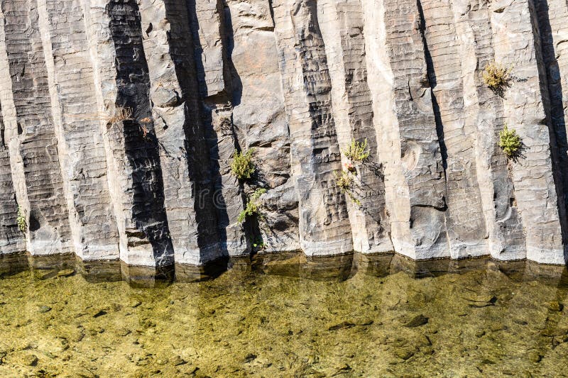 Water and Natural Basalt Walls of Garni Gorge Stock Image - Image of ...