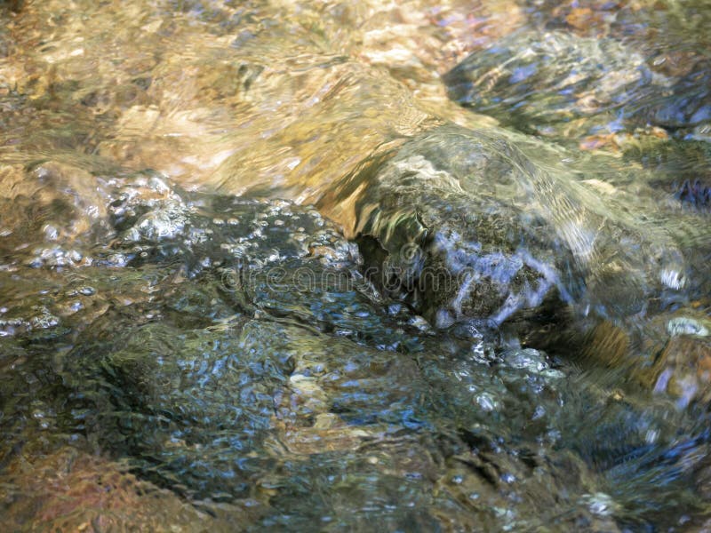 Water from a Natural Spring Flowing through the Rocks Stock Image ...