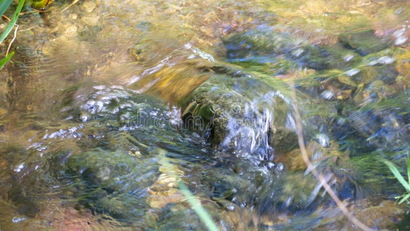 Water from a Natural Spring Flowing through the Rocks Stock Image ...