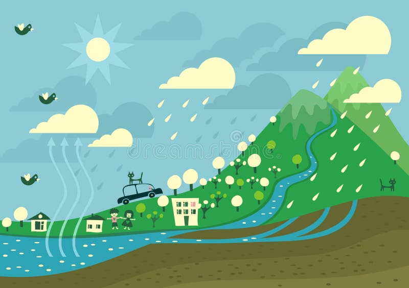Vector Schema of the Water Cycle in Nature Stock Vector - Illustration ... Vector Schema of the Water Cycle in Nature Stock Vector - Illustration ...