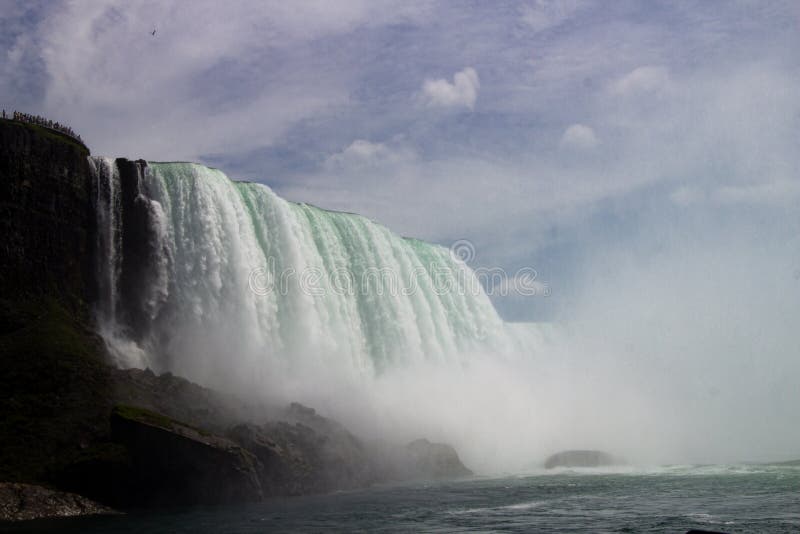 Water of Niagara Falls between Canada and USA Stock Photo - Image of ...