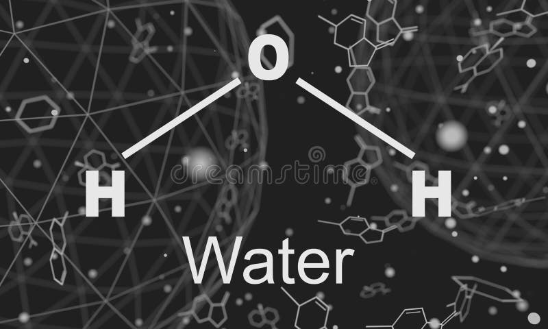 Water Compound Symbol, Chemical Structures Vector Illustration Stock ...