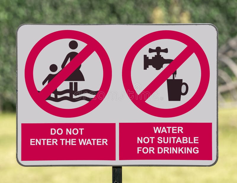 Water Not Suitable for Drinking Sign Board Stock Photo - Image of child ...