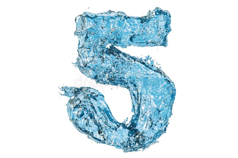 Water Number 2, 3D Rendering Stock Illustration - Illustration of ...