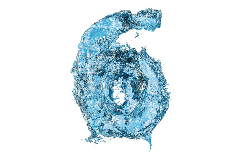 Water Number 2, 3D Rendering Stock Illustration - Illustration of ...