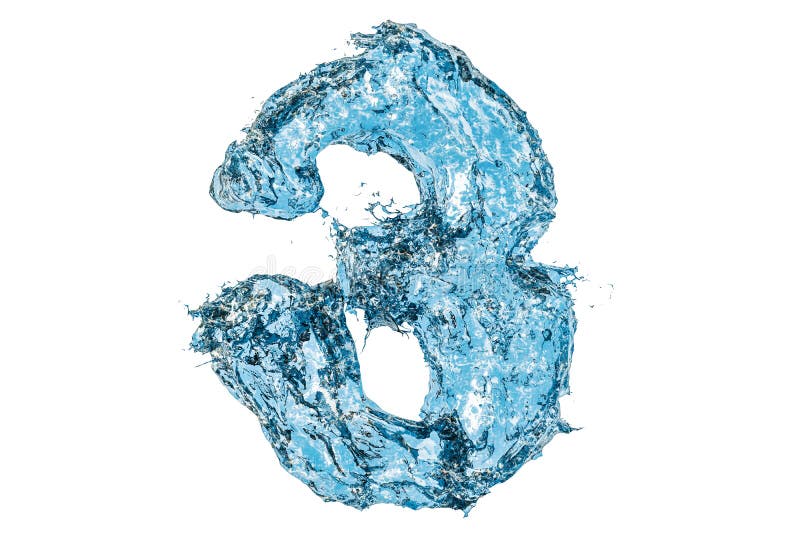 Water Number 2, 3D Rendering Stock Illustration - Illustration of ...