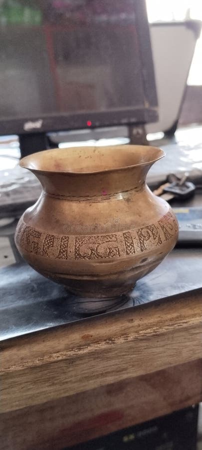 Water Offering Pot in Indian Temple Stock Photo - Image of temple ...