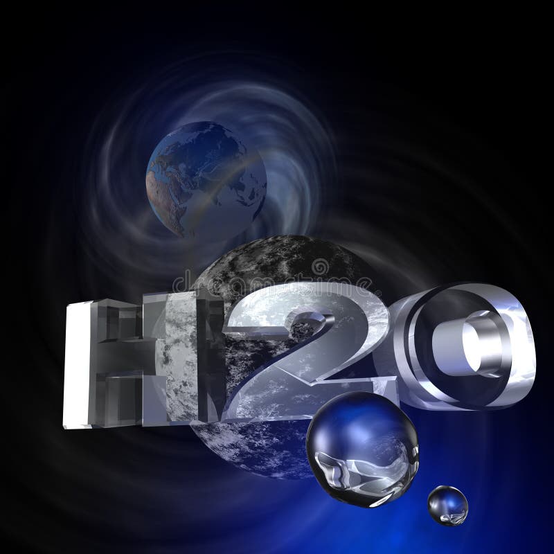 Water in the outer space stock illustration. Illustration of mankind ...