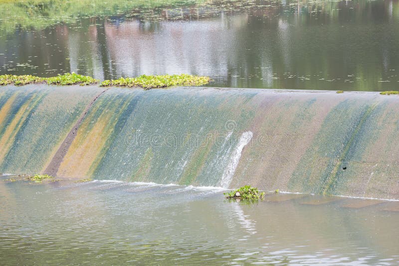 Water Over Concrete Dam for Agriculture Stock Photo - Image of supply ...