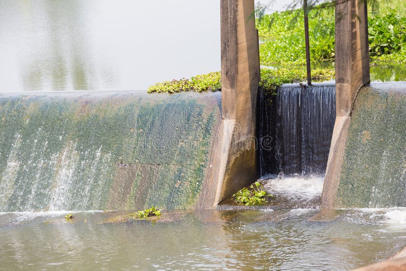 Water Over Concrete Dam for Agriculture Stock Image - Image of flowing ...