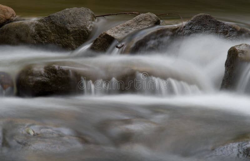 Flowing Water Over Rocks in Stream Stock Photo - Image of creek ...