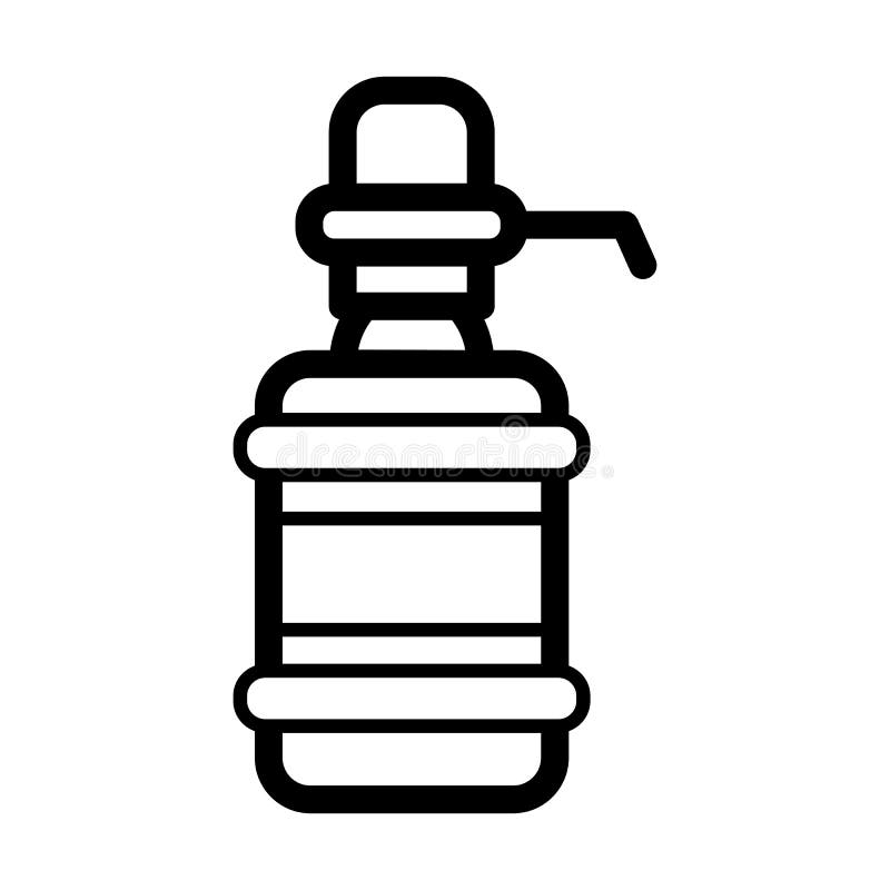 Outline Water Pump Design Isolated On White Background Stock Vector ...