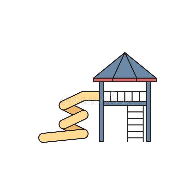 Water Park Slide Vector Icon Symbol Isolated on White Background Stock ...