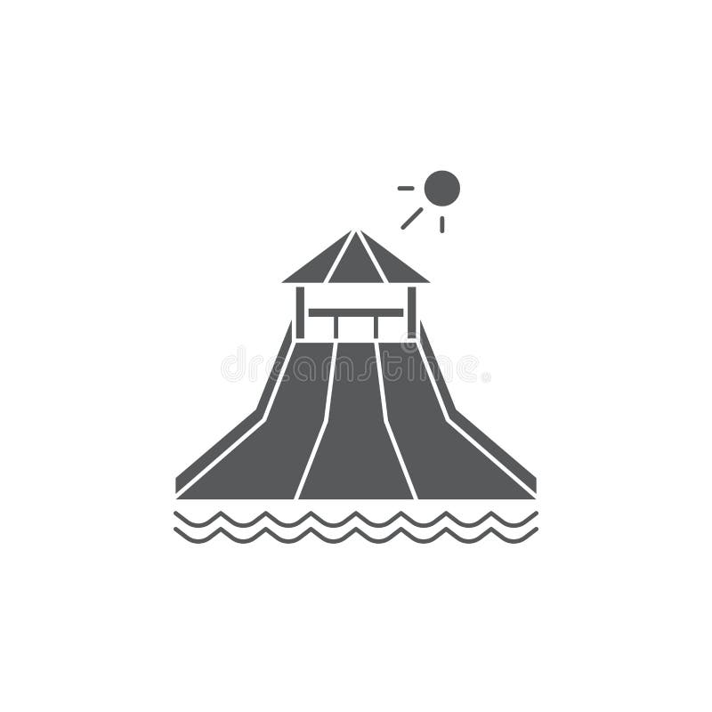 Water Park Slide Vector Icon Symbol Isolated on White Background Stock ...