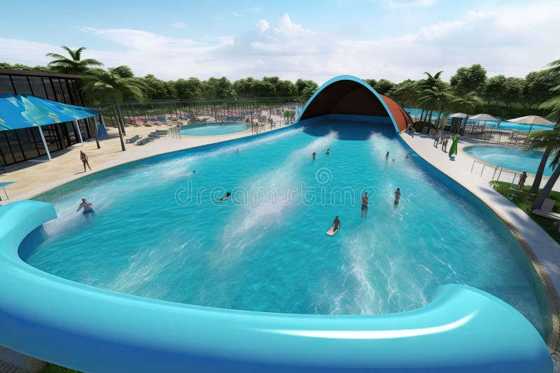 Water Park with Wave Pool and Surf Simulator, Great for Surfing ...