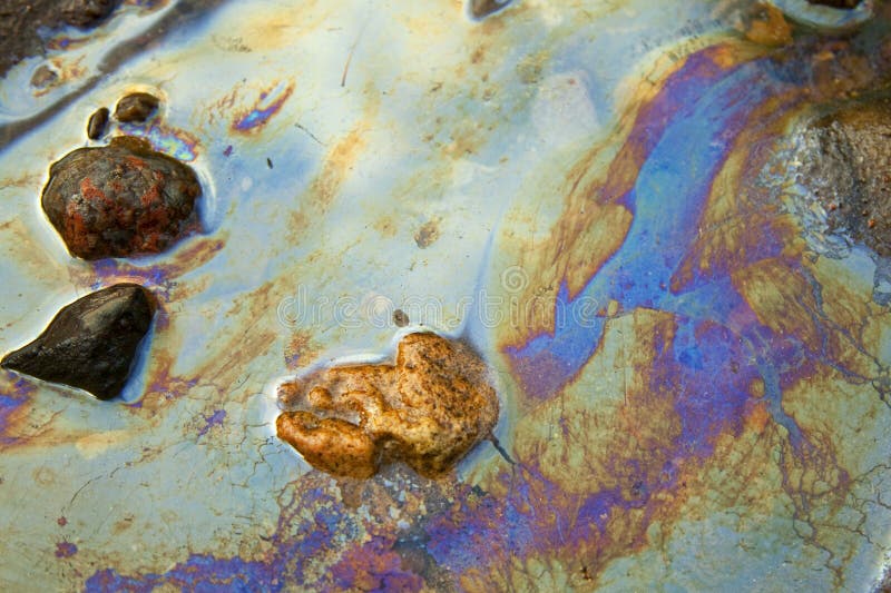 Water with Patches of Gasoline and Oil Stock Photo - Image of gasoline ...