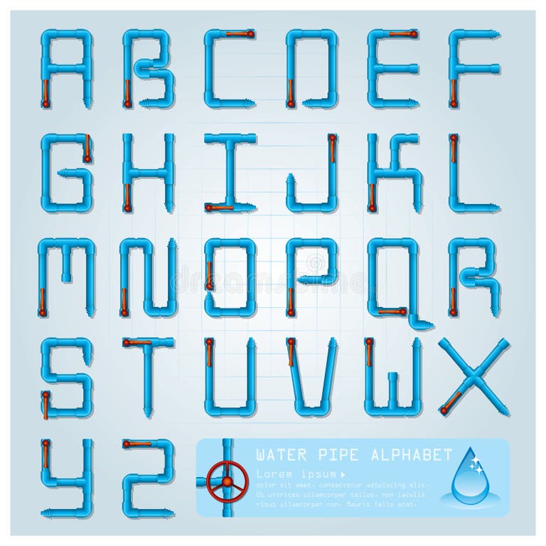 Water Pipe Alphabet Font Character Stock Vector - Illustration of icon ...