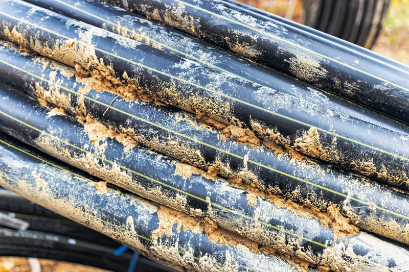 Water Pipe in the Bay on the Construction Site. Material for Plumbing ...