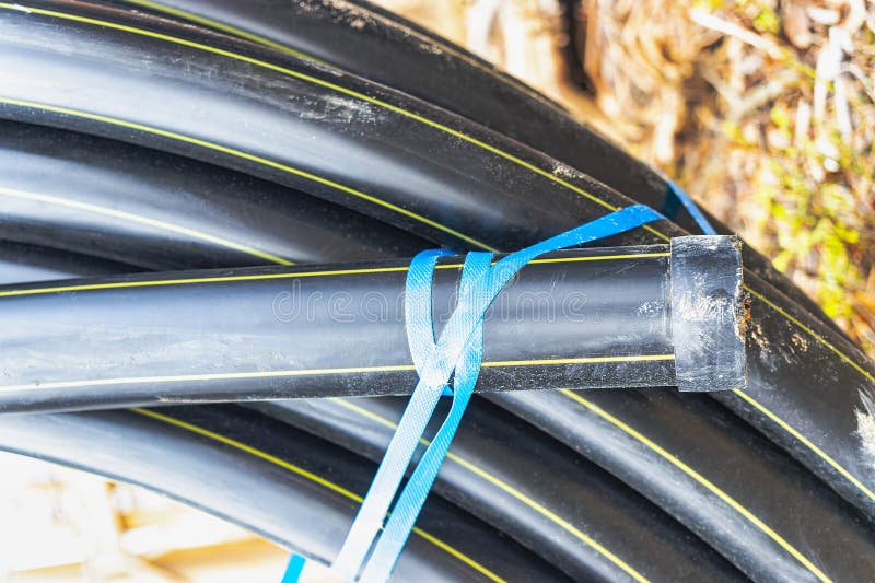 Water Pipe in the Bay on the Construction Site. Material for Plumbing ...