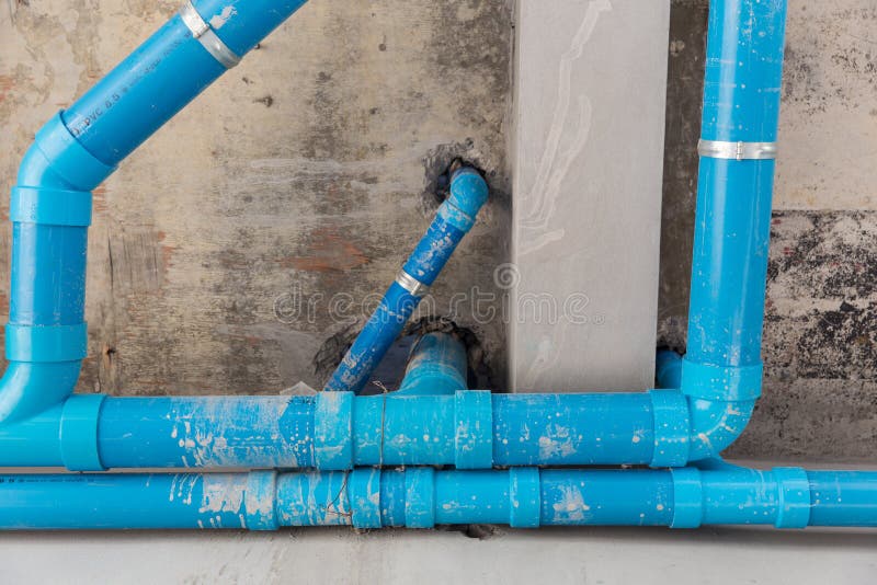 Water,pipe,blue,construction,new,building,job Stock Image - Image of ...