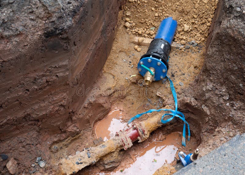 Water Pipe Construction Site in Civil Engineering Stock Photo - Image ... Water Pipe Construction Site in Civil Engineering Stock Photo - Image ...