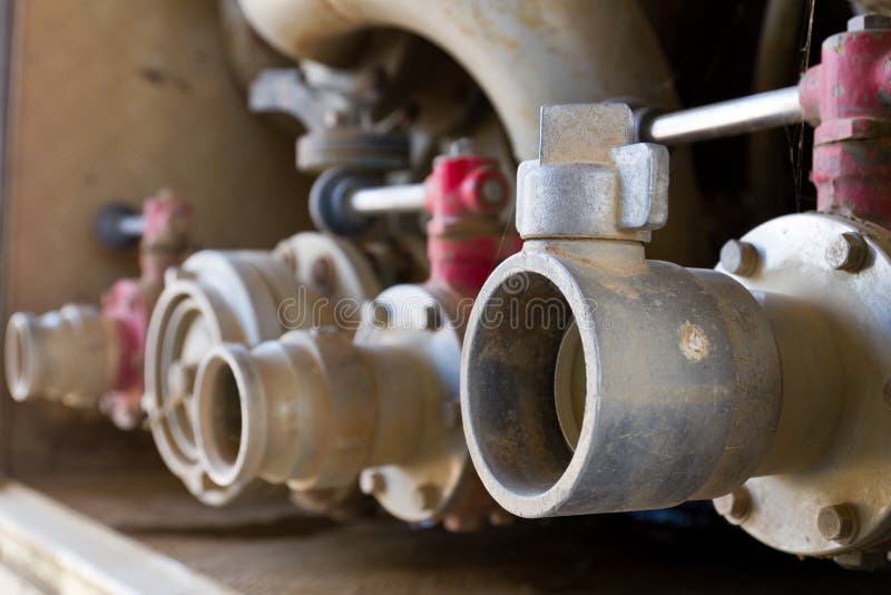 Water pipe on fire truck stock image. Image of truck - 23090339
