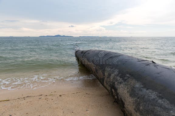 Water Pipe Going into the Atlantic Ocean. Sea Water Intake Pipe at the ...