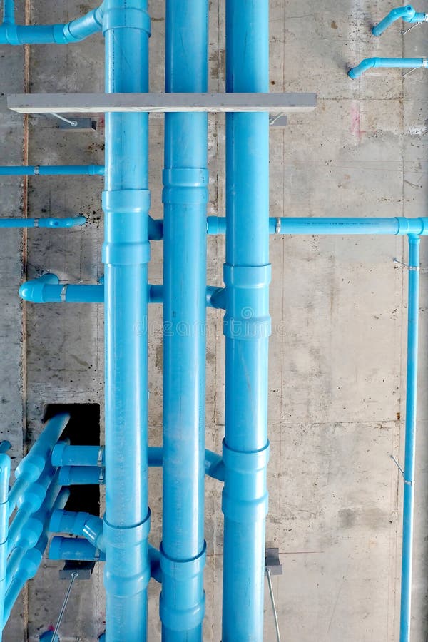 Water Pipe Hanging in Construction Site Building Stock Photo - Image of ...