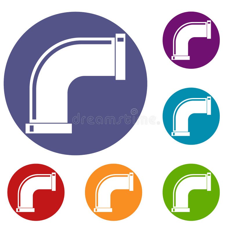 Water pipe icons set stock vector. Illustration of pressure - 98320217