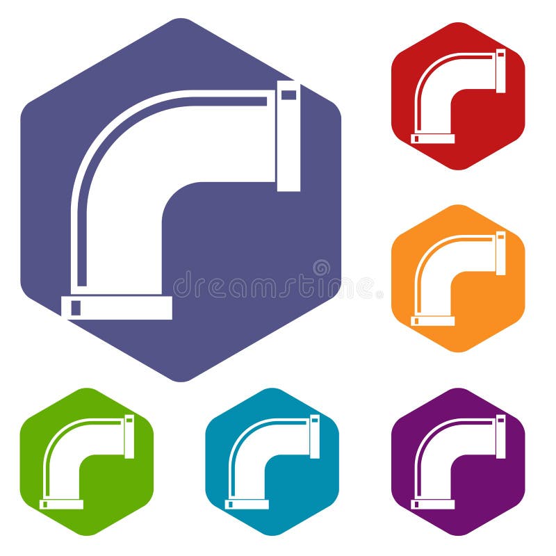 Water Pipe Icons Set Hexagon Stock Vector - Illustration of pieces ...
