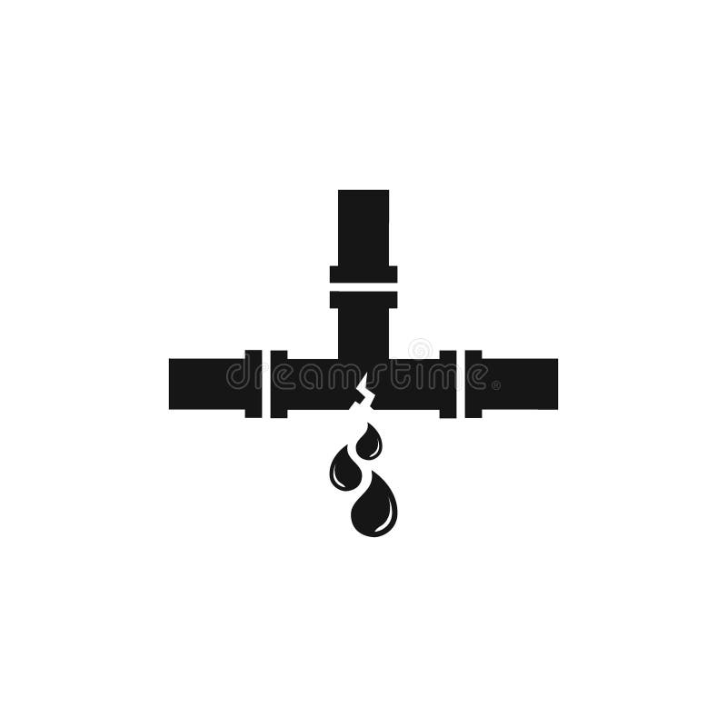Water Pipe Leakage Icon Vector Illustration Stock Vector - Illustration ...