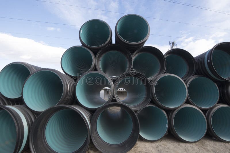 A water pipe or pipeline stock photo. Image of construction - 282461890