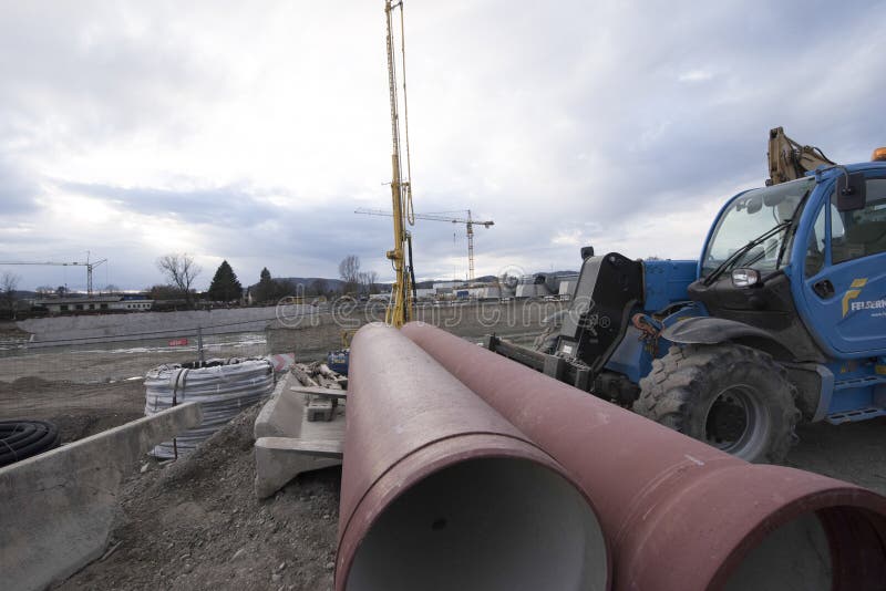 A water pipe or pipeline editorial stock image. Image of engineering ...