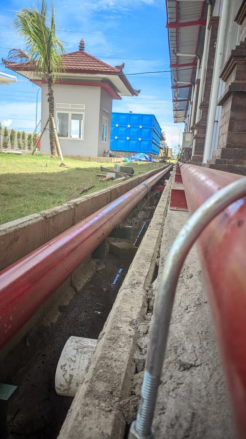Water Pipe Project in Bali Waste Factory Stock Photo - Image of pipe ...