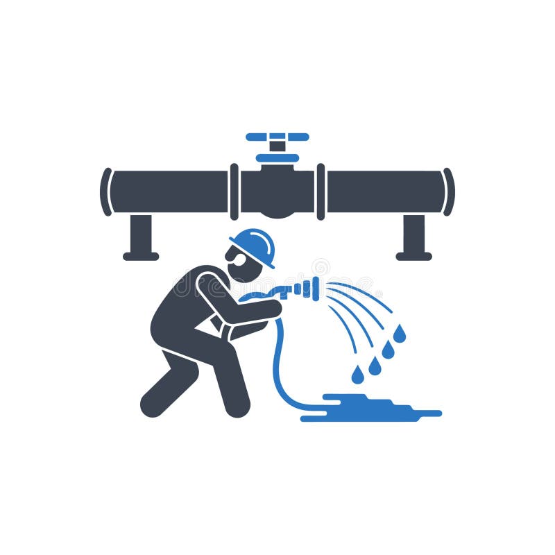 Water Pipe Spraying Worker Icon Stock Vector - Illustration of sign ...