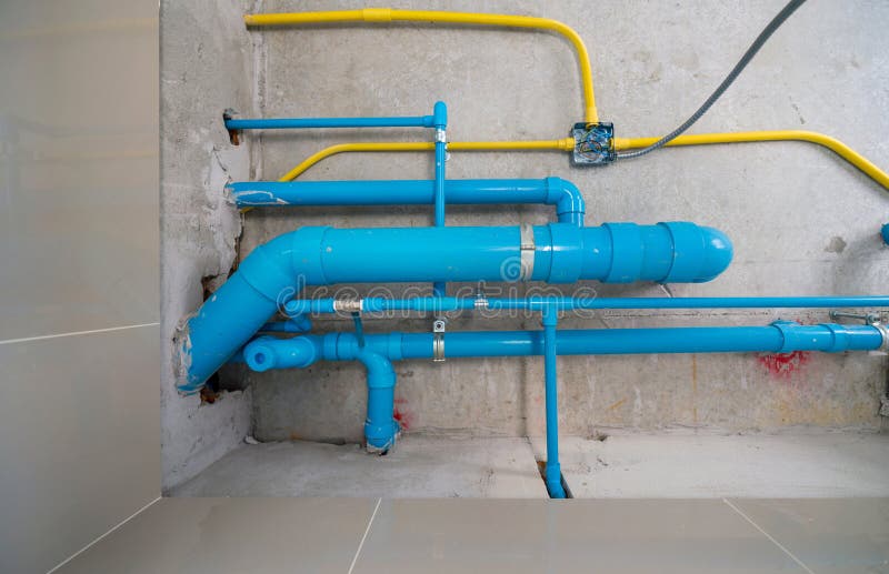 The Water Pipe System, Wastewater Pipes and Electrical Wiring are Neatly Installed Under the ...