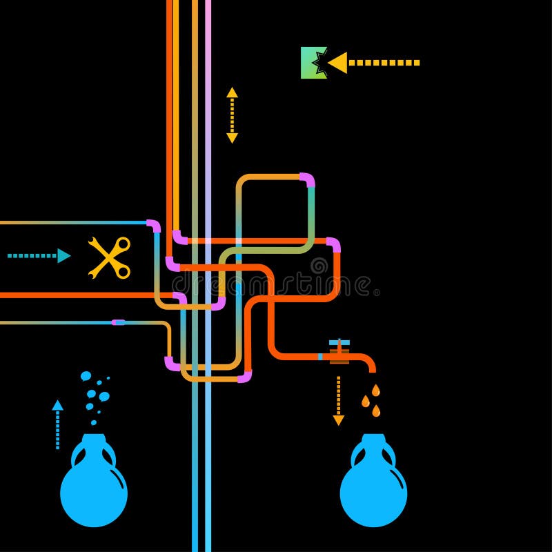 Water Pipe Vector Illustration. Abstract Design Stock Vector ...