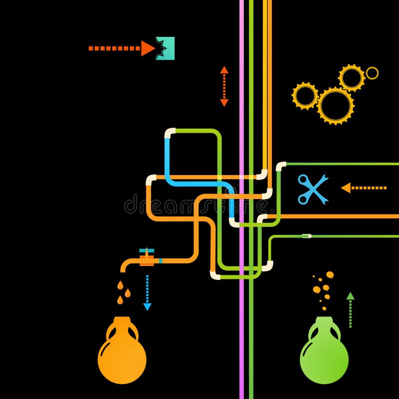 Water Pipe Vector Illustration. Abstract Design Stock Vector ...