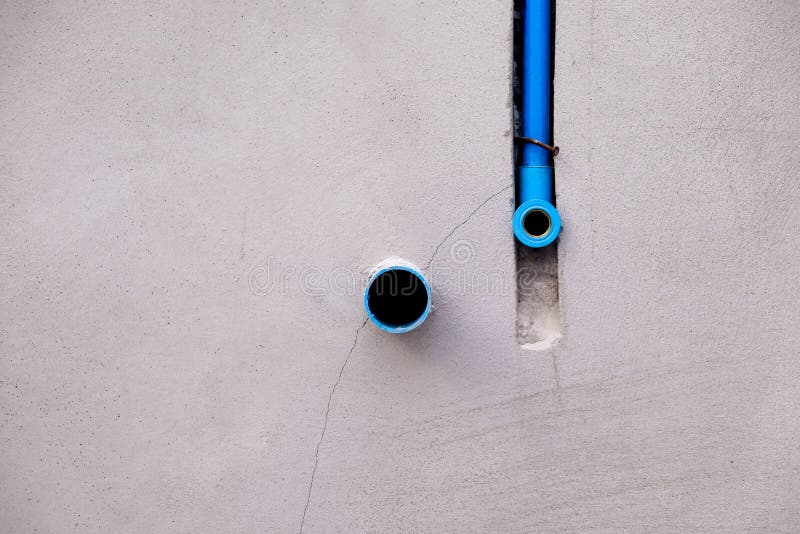 Water Pipe Work in Concrete Plaster Wall Stock Photo - Image of texture ...