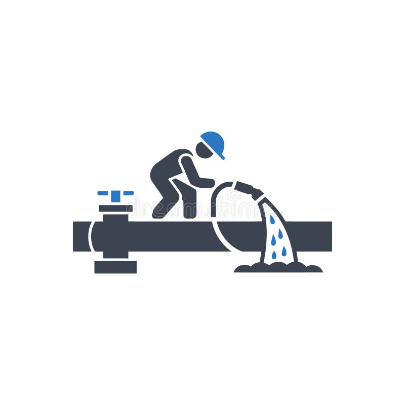 Water Pipe Worker Action Icon Stock Illustration - Illustration of ...