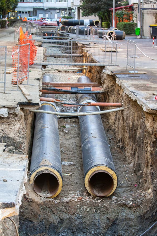Water pipeline replacement stock image. Image of underground - 43946477