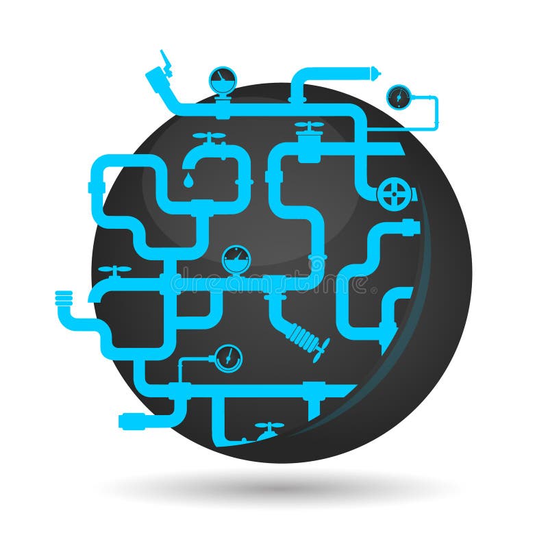 Water pipes abstraction stock vector. Illustration of abstract - 79235504