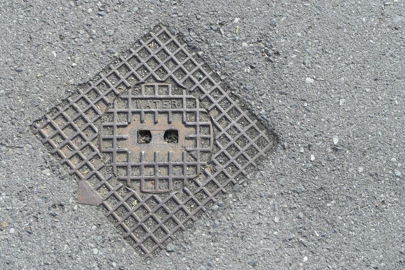 Water Pipes Access Lid stock image. Image of rain, drainage - 258752159