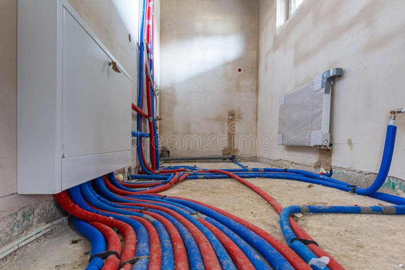 Water Pipes of Central Heating System Stock Image - Image of ...