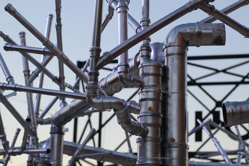 Water Pipes Connected Under Different Angles Stock Image - Image of ...