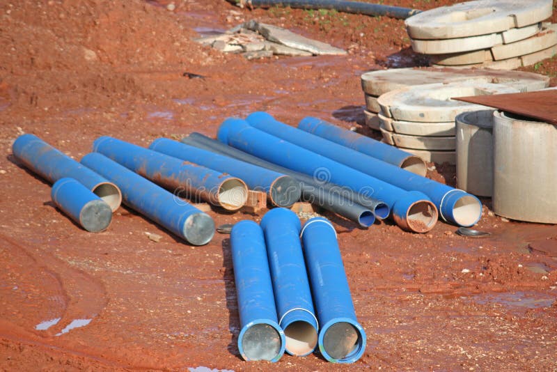 Water pipes stock image. Image of pipes, drainage, excavate - 112975937