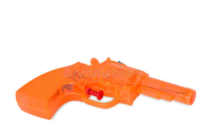Orange Plastic Water Pistol Stock Photo - Image of bright, shoot: 30308332